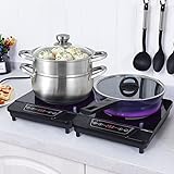 Amazon.com: Costway Double Hot Plate, Portable Electric Induction ...