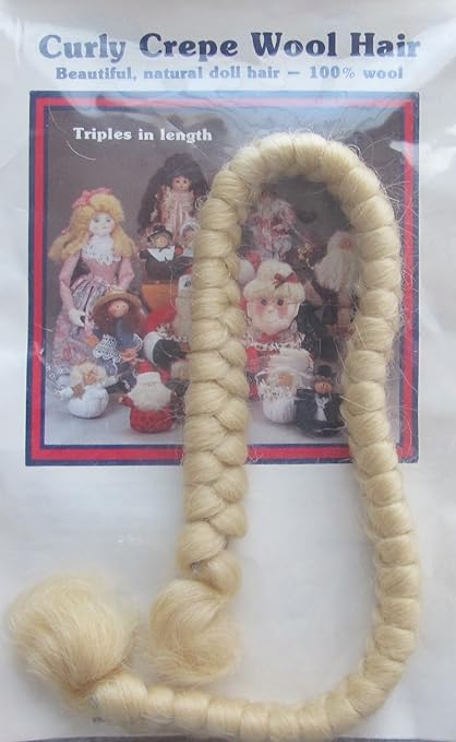 All Cooped Up CREPE 100% WOOL DOLL HAIR 12 Braid BLONDE Color (Triples ...