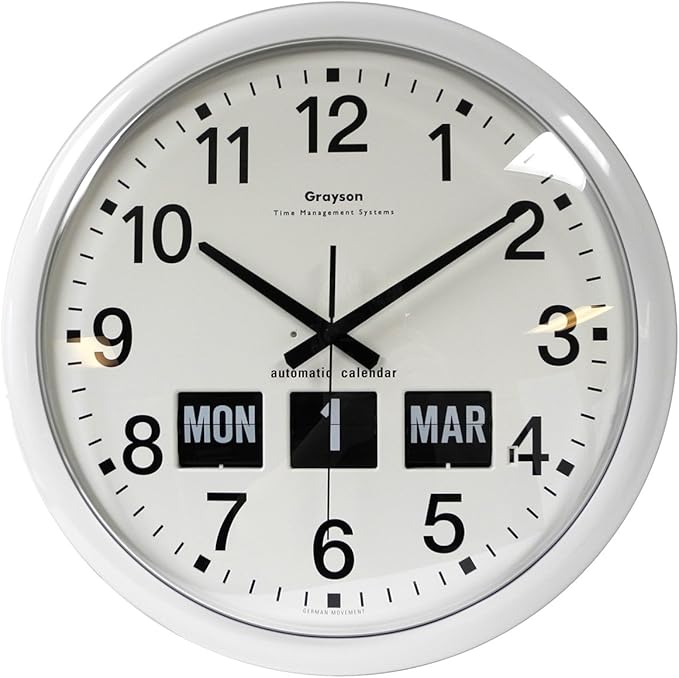 Grayson Clocks Large Dementia Clock With Calendar TWEMCO Amazon co 