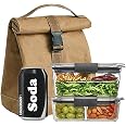 Amazon.com: Roll Down Lunch Tote Bag (Brown): Home & Kitchen