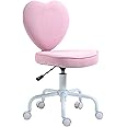 Amazon.com: HOMCOM Armless Home Office Desk Chair, Modern Fabric Makeup ...