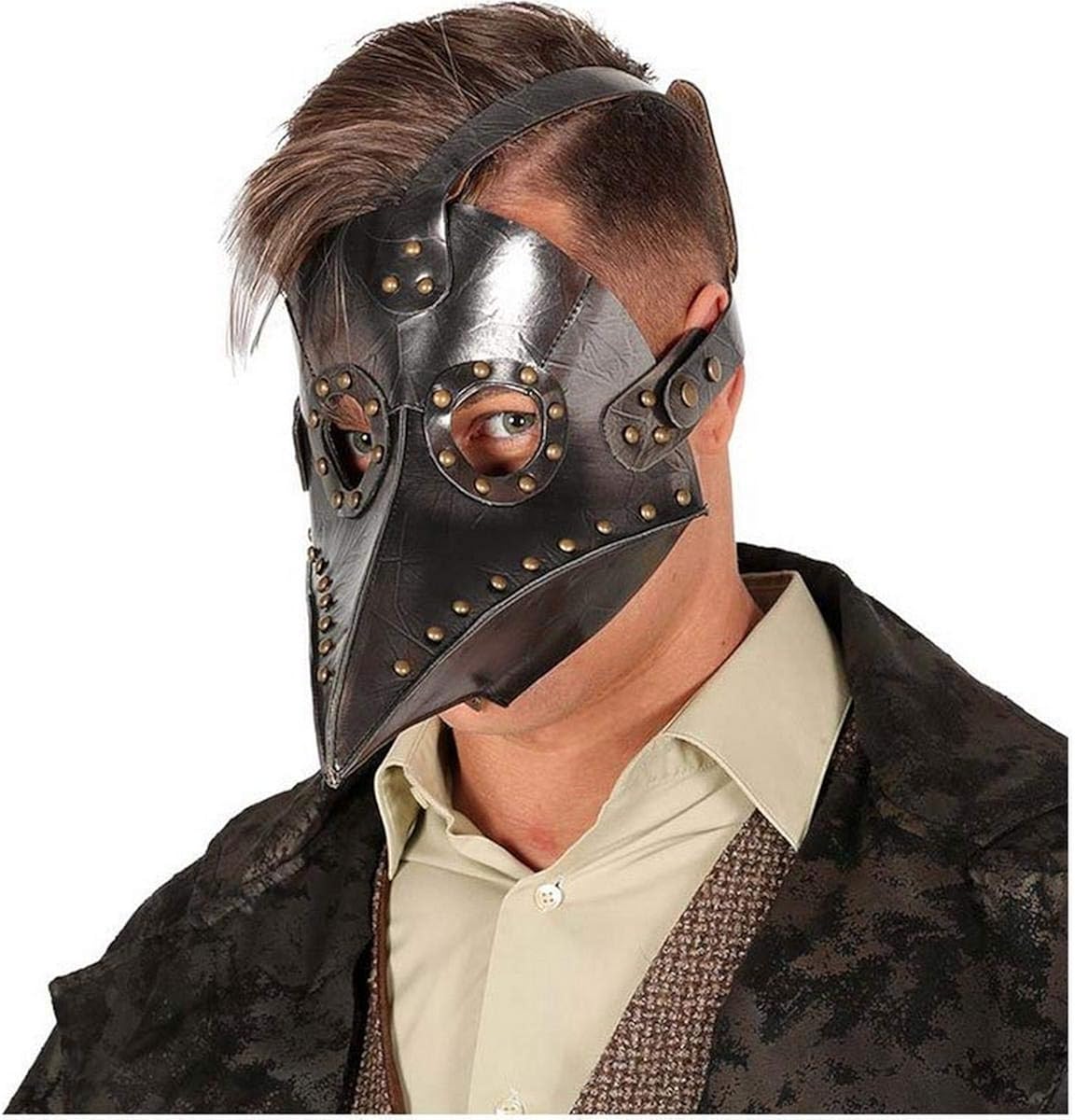shoperama Pest Doctor Mask Beak Mask with Rivets for Adults Brown ...
