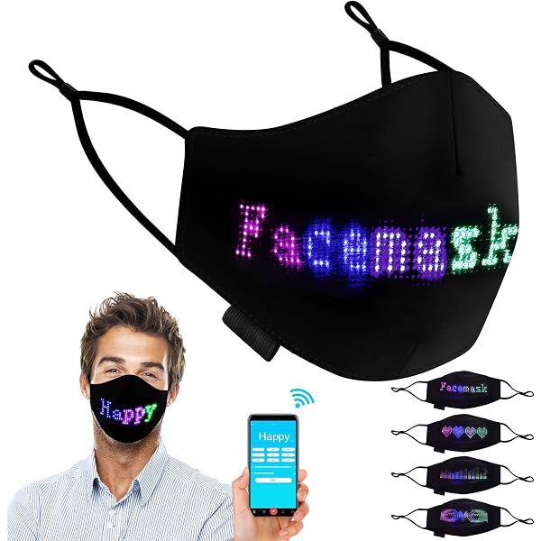 LED Mask Dan&Dre LED Voice Activated Smart Mask - 17 Changing Light ...