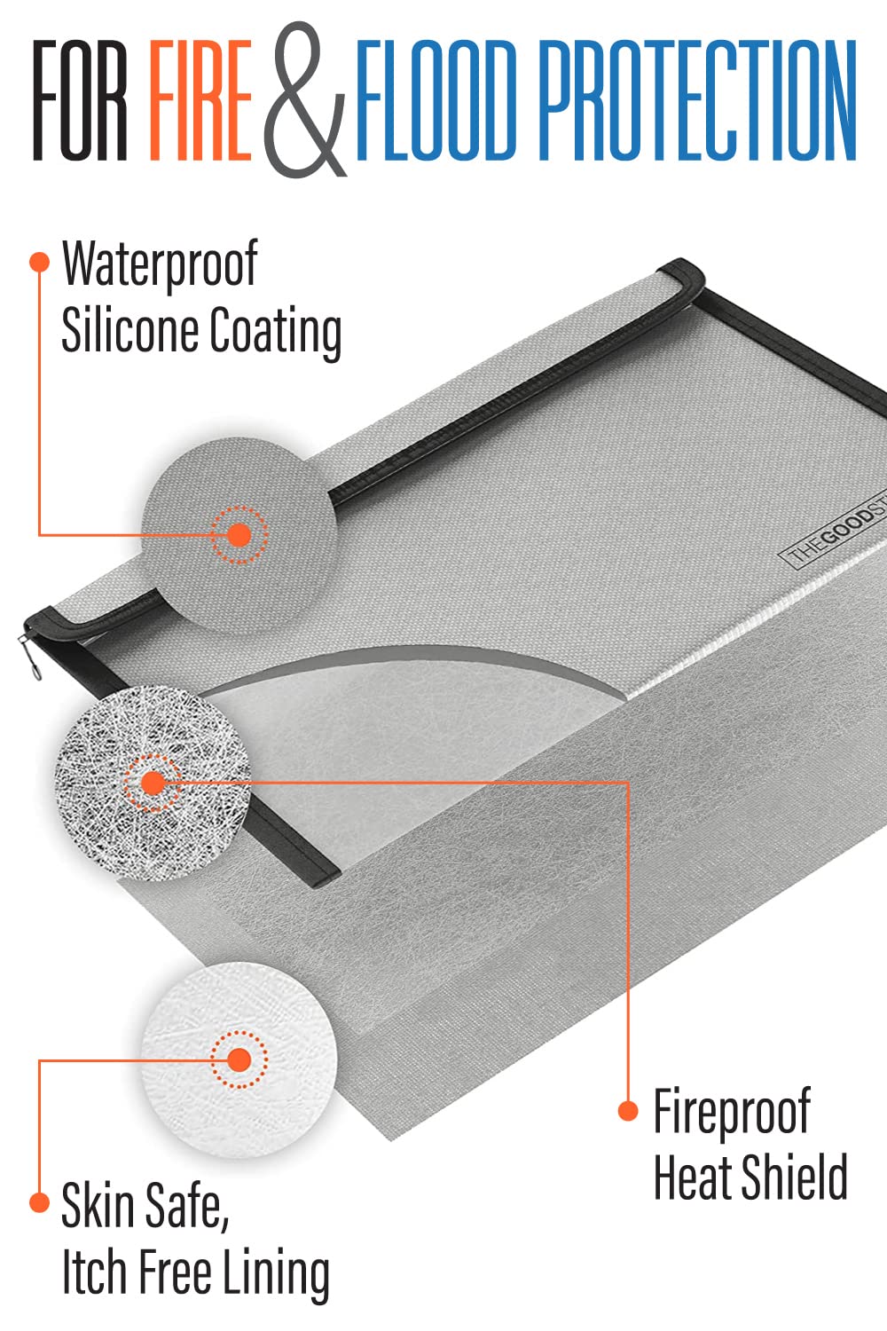 Mua Fireproof Document Bag Envelope Size: 8" x 5" [2200°F - Gray ...