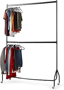 Resistente de dos niveles perchero ropa perchero para colgar en negro ...