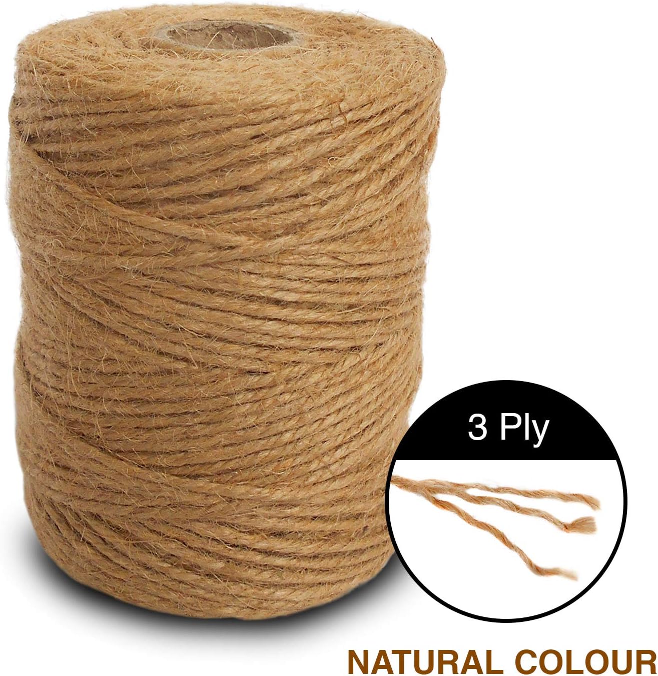 ANSIO Jute Twine, 500 ft Jute String 3 ply 2mm Thickness, Jute Rope for ...
