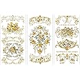 Amazon.com: PLIGREAT 3 Sheets Gold Pattern Rub on Transfer for Crafts ...