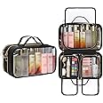 Amazon.com : OCHEAL Travel Toiletry Bag, Double Layer Clear Makeup Bag Organizer Large Capacity ...