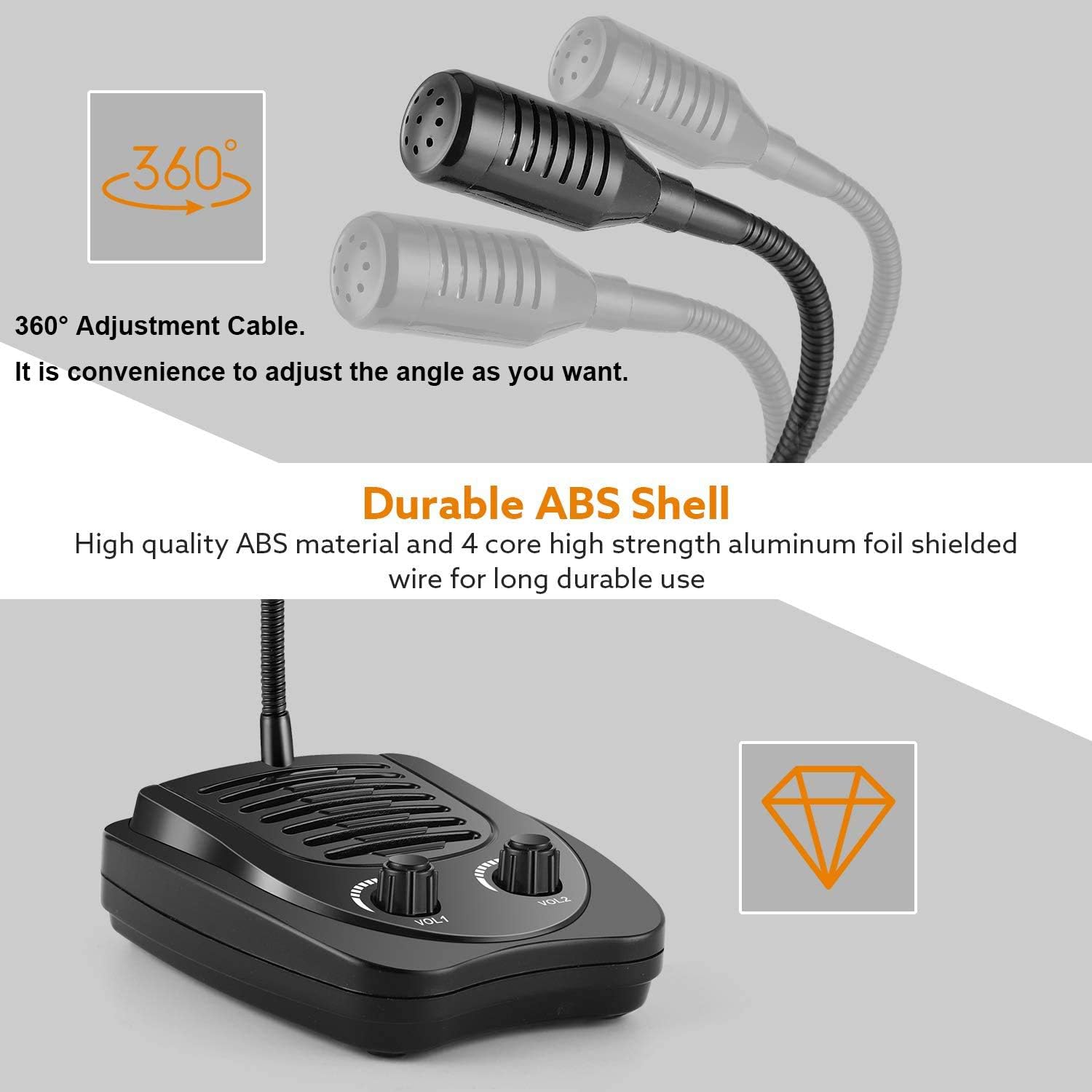 Dual Way Counter Intercom, Window Speaker System Two Way Voice Intercom ...