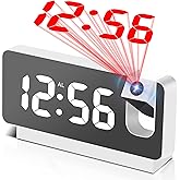 Amazon.com: Projection Alarm Clocks for Bedrooms,LED Digital Clock with 180° Rotatable Projector ...