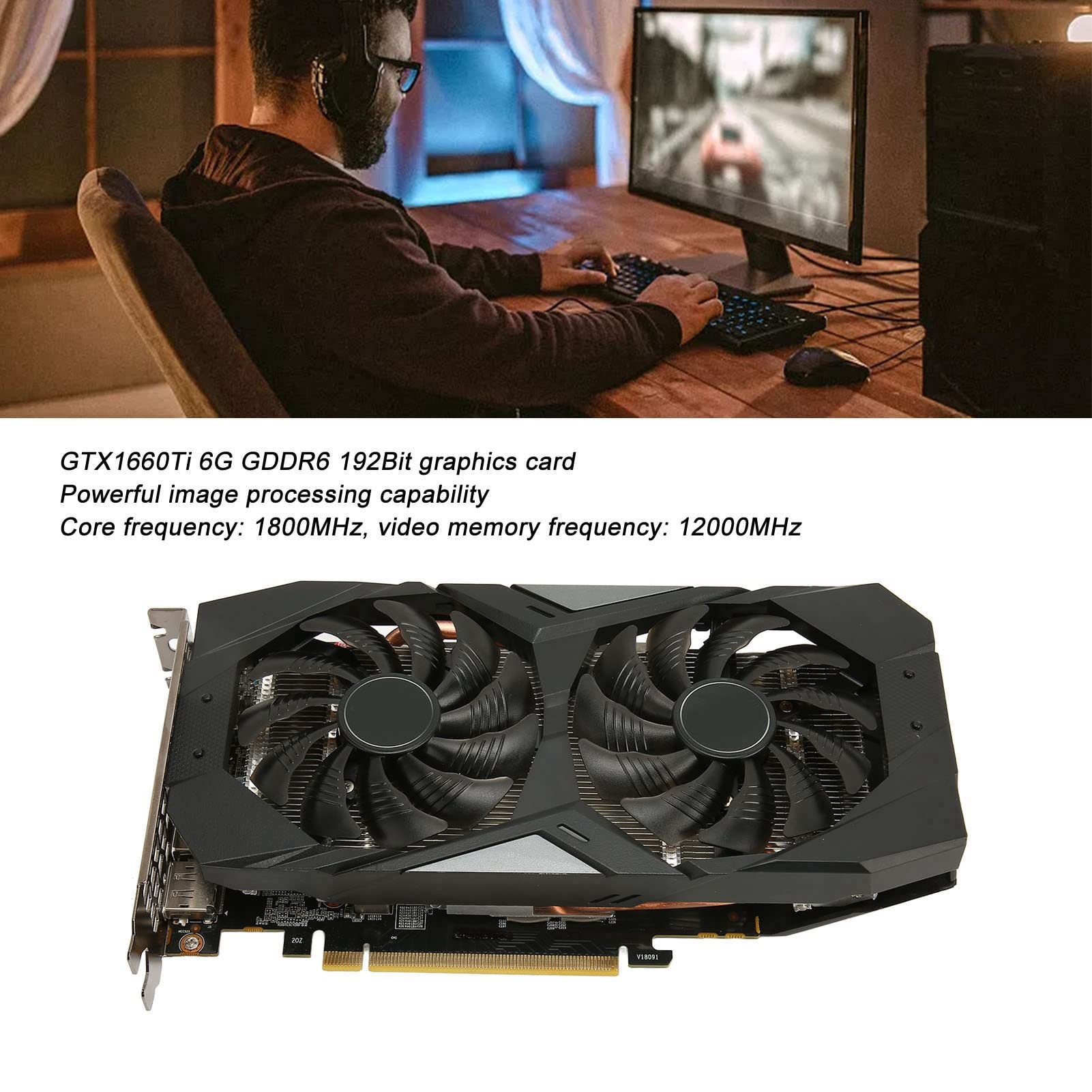 Mua PUSOKEI 1660 Ti 6G Graphics Card, GDDR6 192Bit Graphics Card, K HDR Technology,Gaming Dual ...