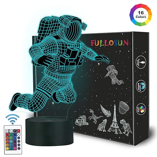 Spaceman 3D Night Light, Astronaut Rocket Optical Illusion Lamp ...