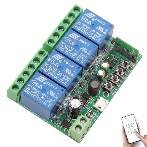 DieseRC 4 Channels WiFi Smart Switch, DC 5V 12V 24V 36V Passive Output ...