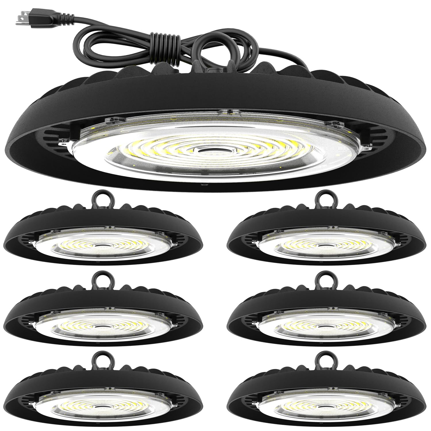 Sunco 6 Pack UFO LED High Bay Light, Plug & Play Lighting for Warehouse ...