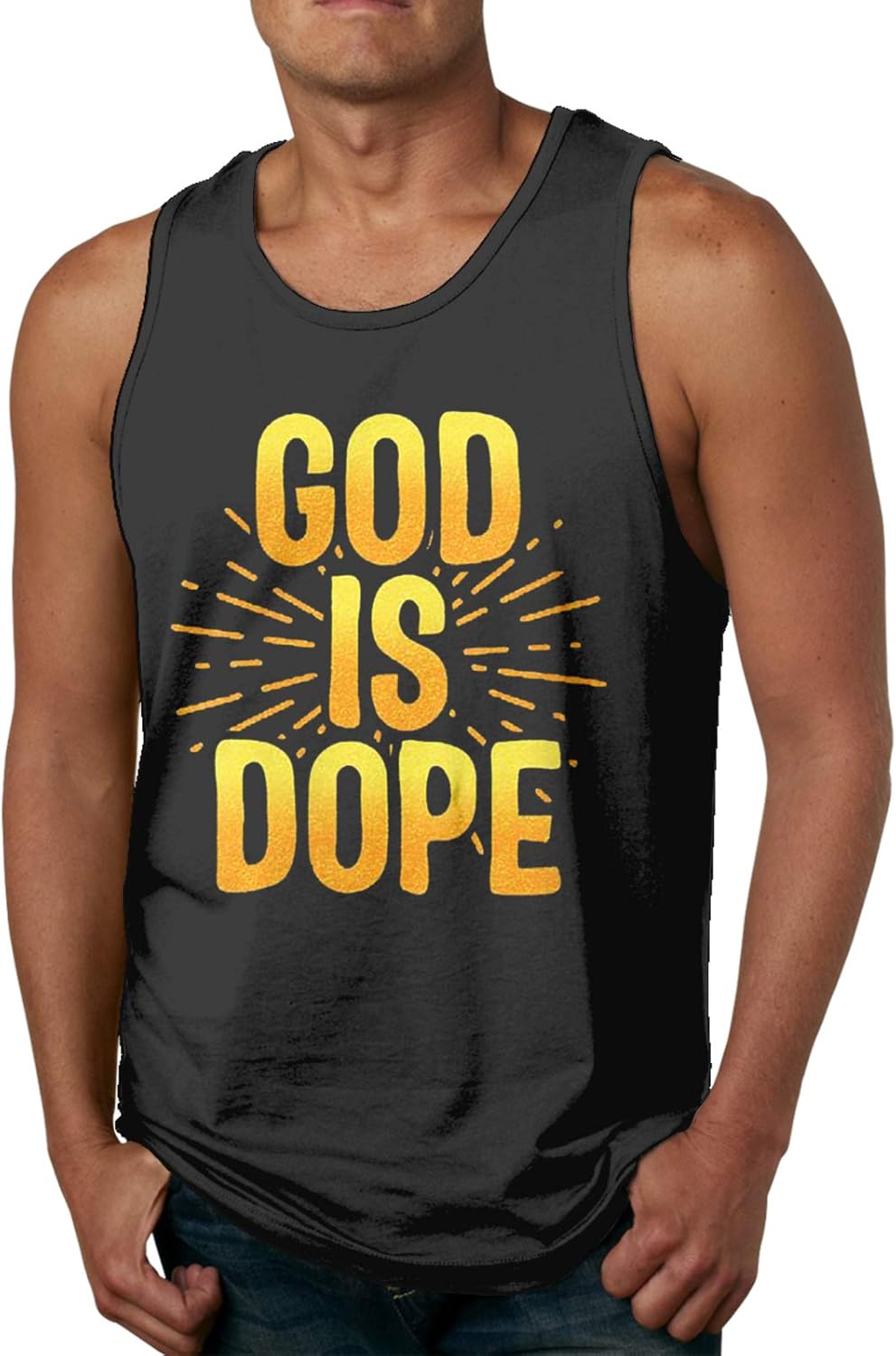 God is Dope All Cotton Camiseta Hombre Suave Sin Mangas Camisas Cool ...