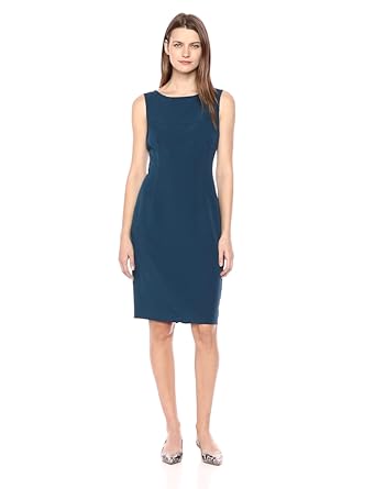 Kasper Women's Sleeveless Stretch Crepe Sheath Dress at Amazon Women’s ...