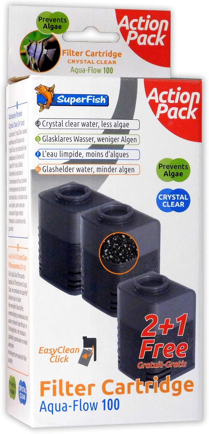 Superfish Aquaflow 100 Crystal Clear Filter Cartridge (2+1: Amazon.co ...