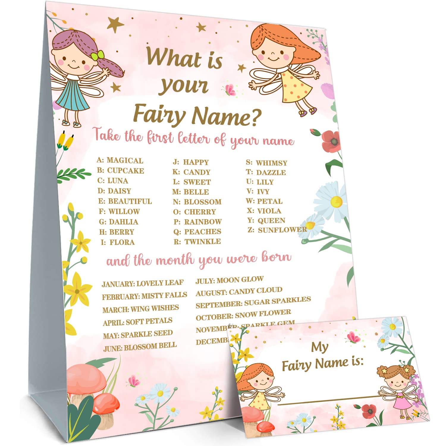 Mua What is Your Fairy Name Game - Fairy birthday party game, Fairy ...