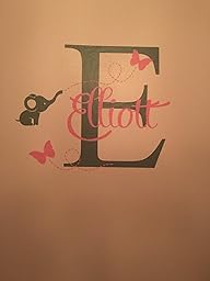 Amazon.com : Custom Elephant Name Wall Decal for Girls - Baby Room ...