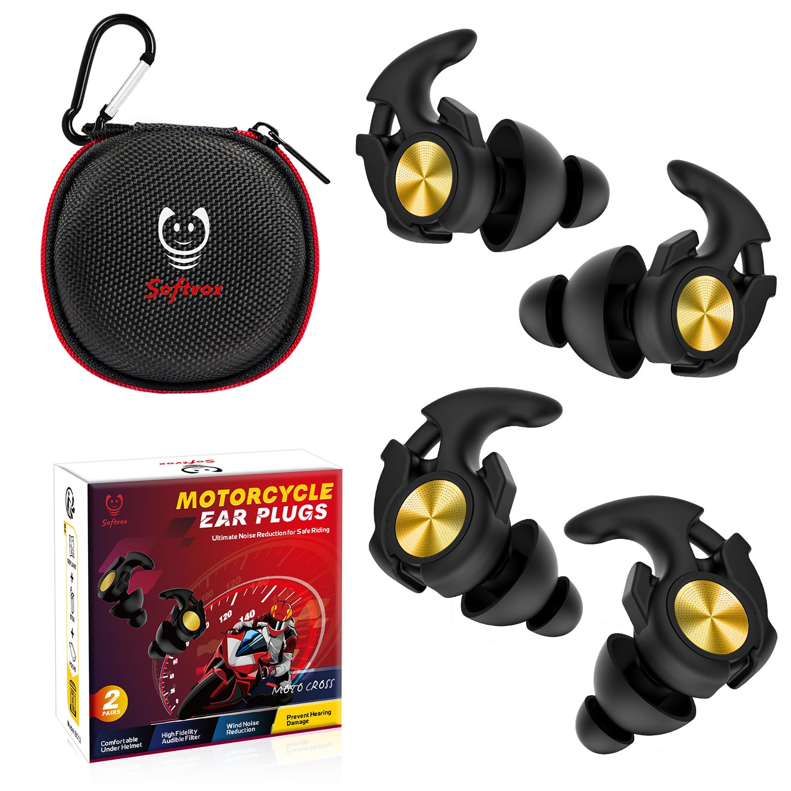 Mua Motorcycle Ear Plugs 2 Pairs, Wind Noise Reduction & Audible Filter ...