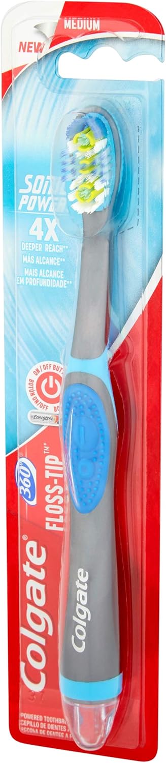 Colgate 360 Floss Tip Sonic Power Toothbrush Pack of 6, Battery ...
