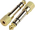 Amazon.com: Devinal Professional 6.35mm 1/4 inch Plug to 3.5mm 1/8 inch Jack Gold Plated TRS AUX ...