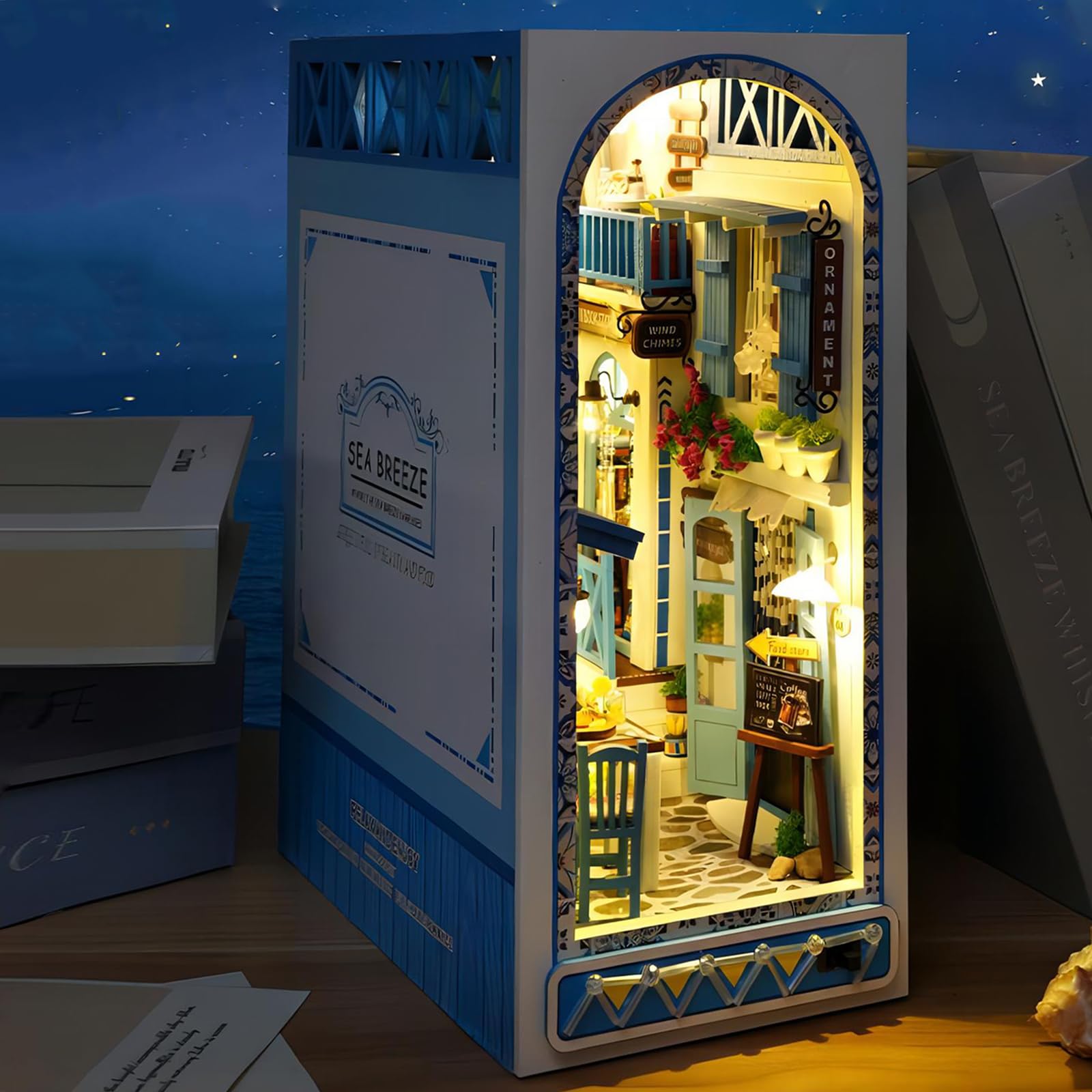 DIY Book Nook Kit, DIY Dollhouse Wood Bookend, Booknook Bookshelf ...