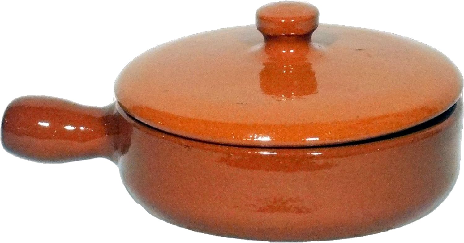 Amazing Cookware Natural Terracotta 15cm Pan with Lid: Amazon.co.uk ...