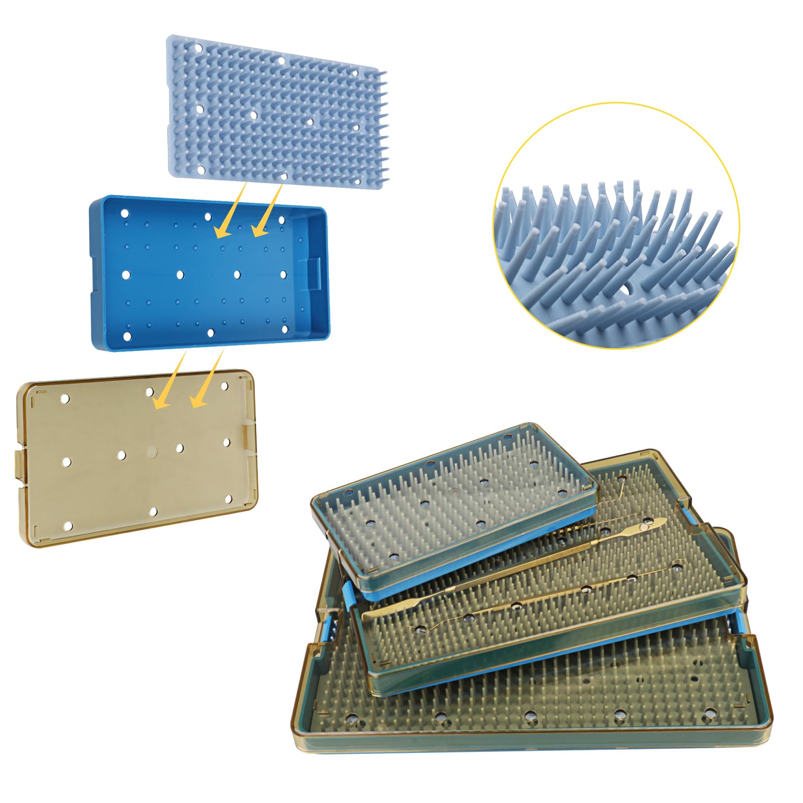 Plastic Autoclavable Instruments Storage Box S/M/L Size For Instruments ...