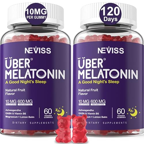 2 Pack Melatonin Gummies 10mg 20mg for Adults, Extra Strength with L ...