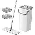 Amazon.com: BOSHENG Mop and Bucket with Wringer Set, Flat Floor Mop and ...