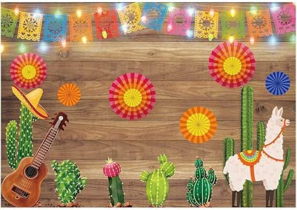Amazon.com : Funnytree 7X5ft Mexican Fiesta Theme Photography Backdrop ...