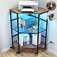 Amazon.com: HAIOOU Corner Printer Stand Table with Power Outlet ...