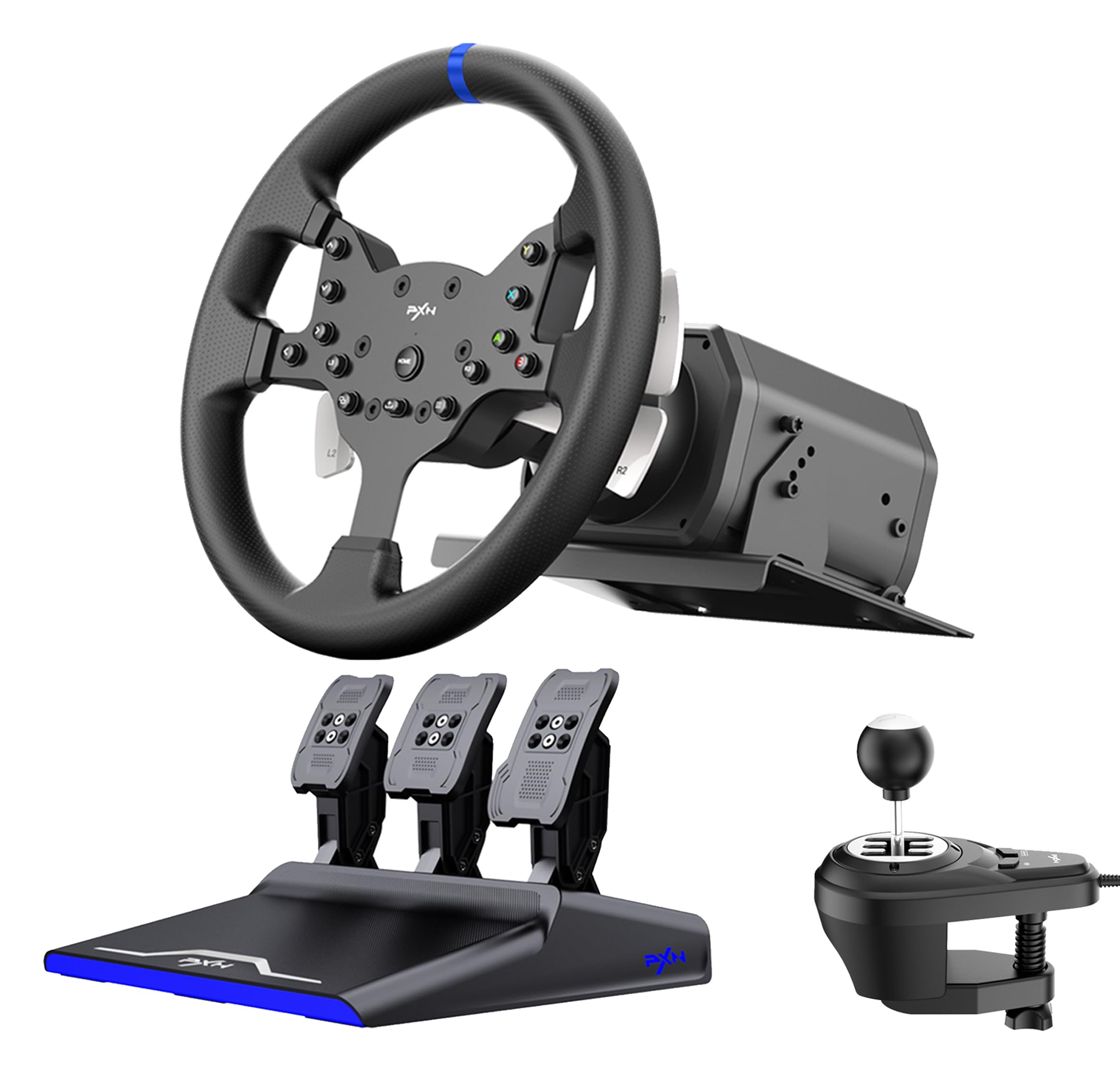 PXN-V99 PC Steering wheel, 3nm force feedback Racing wheel, 270/900 ...