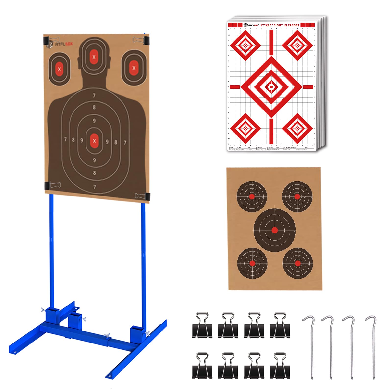 Atflbox Shooting Target Stand with 10pcs 17x25 Inch Sight in Paper ...
