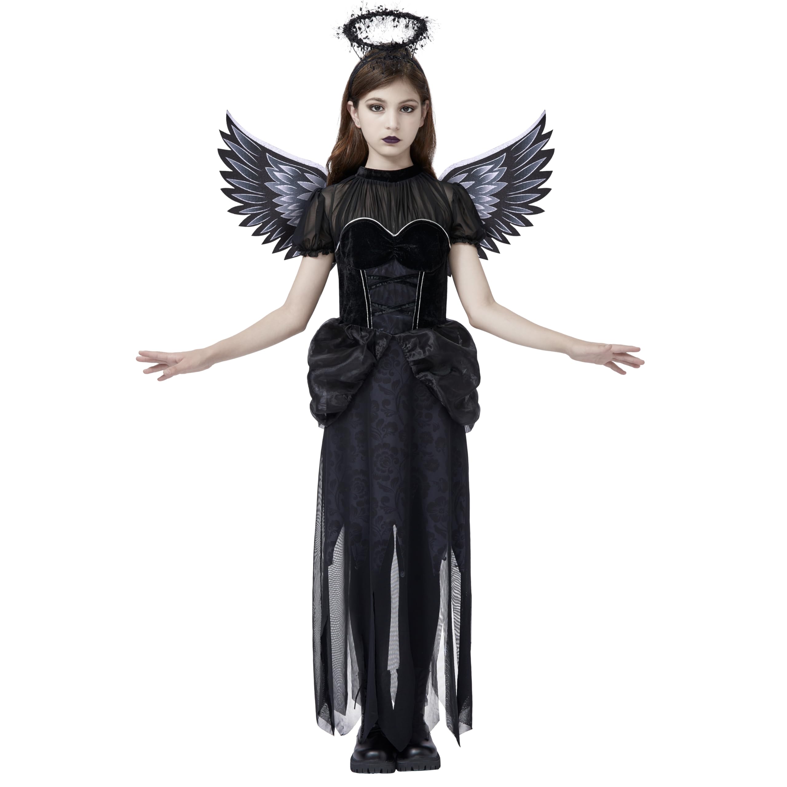 Spooktacular Creations Bad Angel Costume, Black Angel Costume for Girls ...