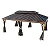 Kozyard Apollo 12’x20’ Hardtop Gazebo, Wooden Coated Aluminum Frame ...