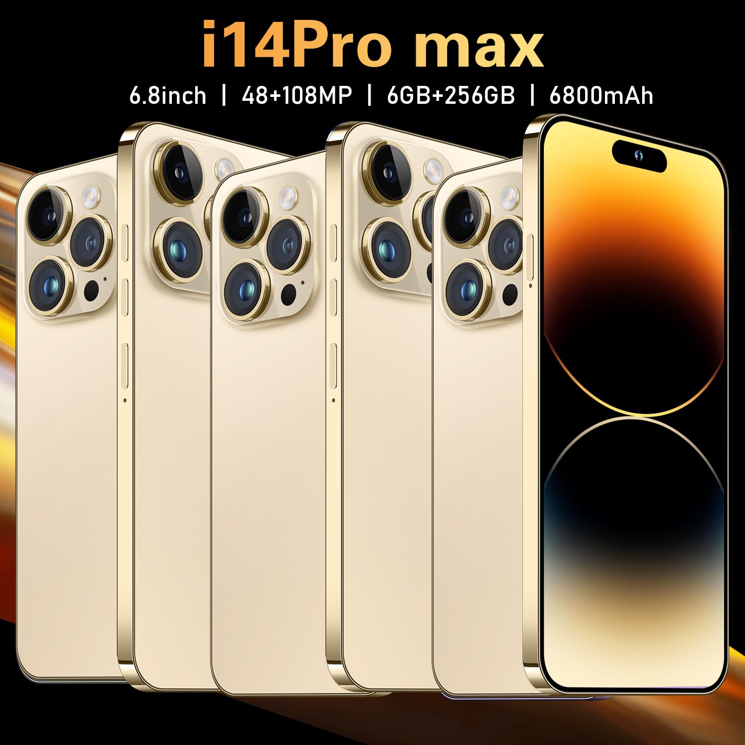 BDWJW I14 Pro Max 5G Unlocked Smartphone,6GB+256GB, for Android 13, 6.8 ...