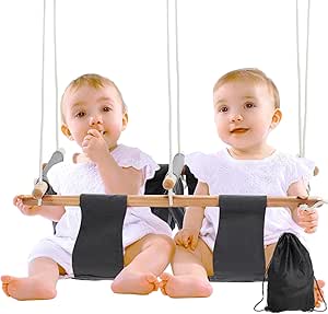 RoundFunny Twin Baby Swing Canvas Baby Swing Seat Twins Baby Items ...