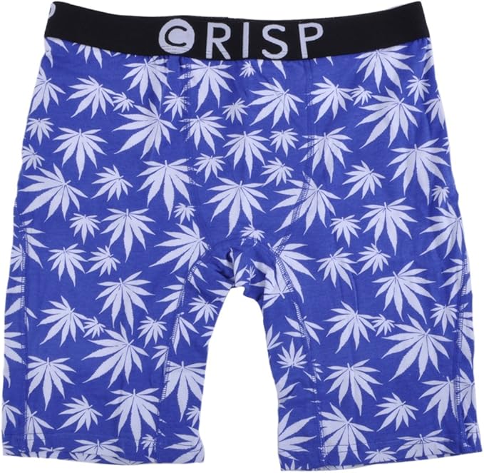 Mens Crisp Boxers Weed Plant Briefs Underwear Blue Large at Amazon Men ...