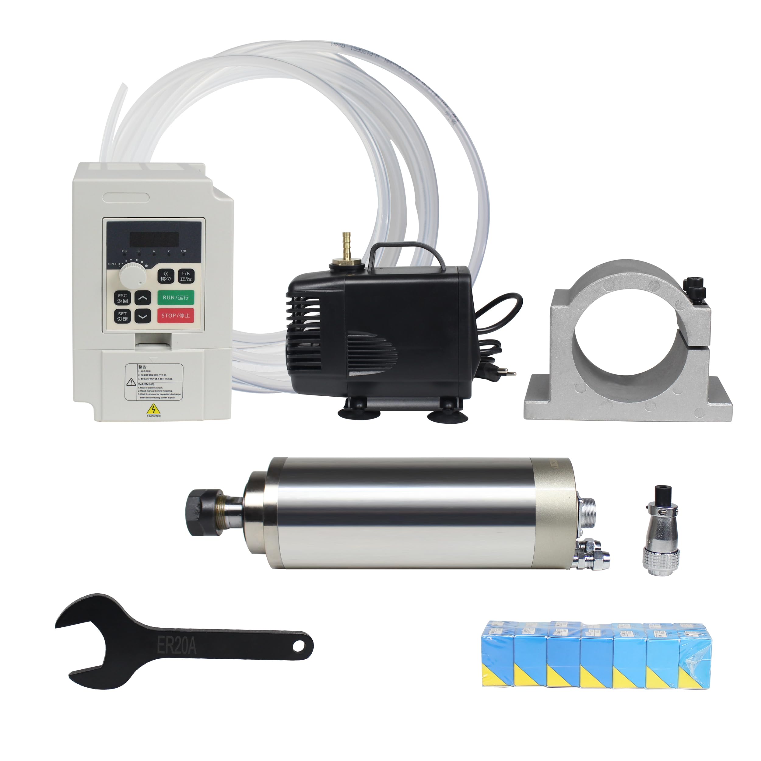Mua RATTMMOTOR CNC Spindle Motor Kit 110V 2.2KW Water Cooled 80mm Spindle Motor ER20 24000RPM ...