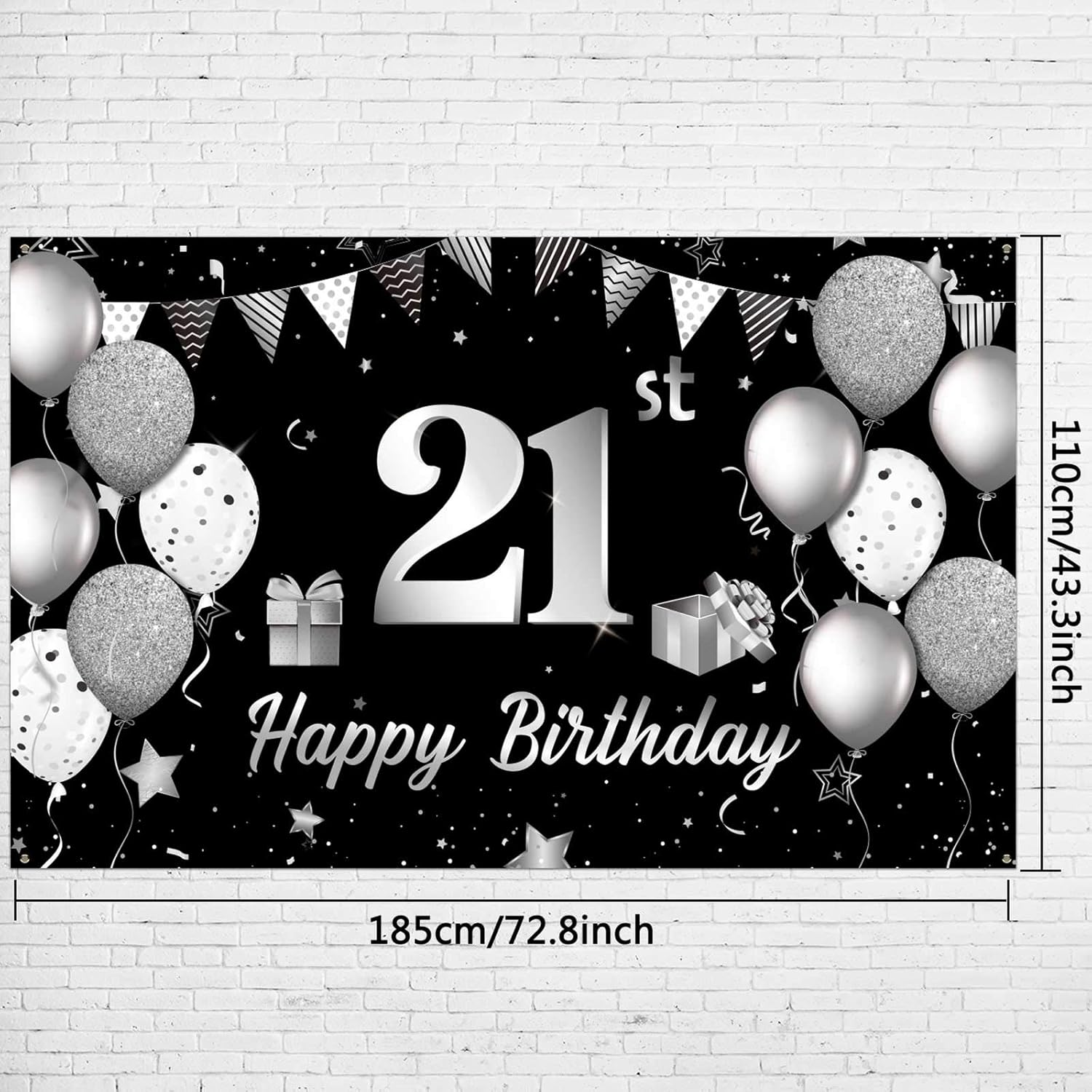 Happy 21st Birthday Backdrop Banner Extra Large Fabric 21st Birthday ...