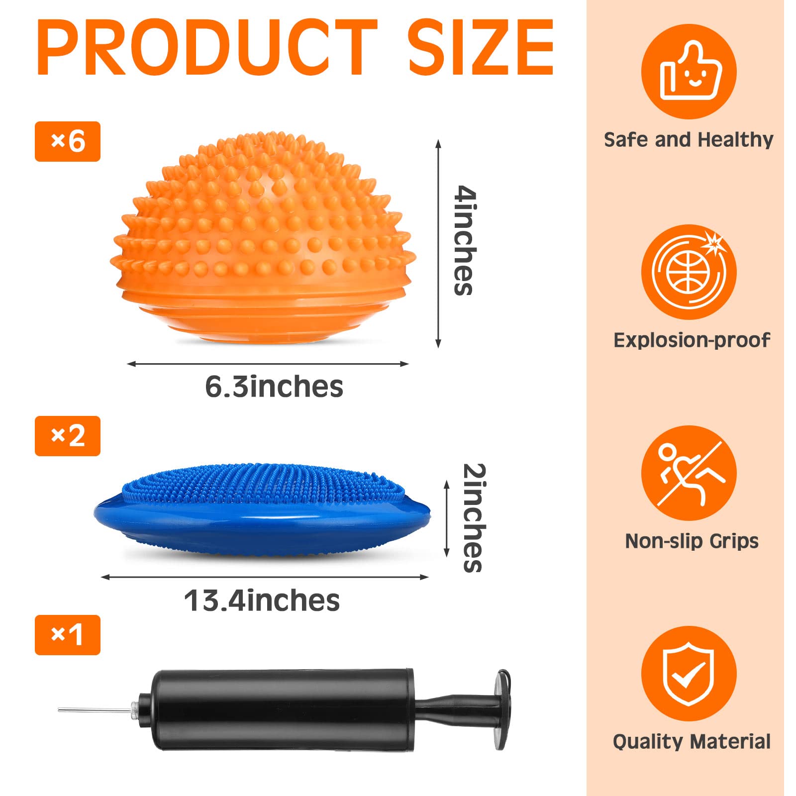 Mua 8 Sets 6 Hedgehog Balance Pods 2 Inflated Wobble Cushion with ...