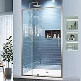 38-42" W x 71" H Pivot Shower Door,Pivot Semi-Frameless Swing Glass Shower Door with 1/4"(6mm ...