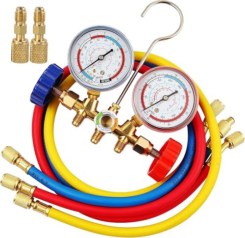 3 Way AC Manifold Gauge Set, Diagnostic Manifold for R22 R134a R404a ...