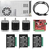 RATTMMOTOR 4 Axis Nema23 Stepper Motor CNC Kit 270oz-in 76mm 3A Dual Shaft,TB6560 MD430 Driver ...