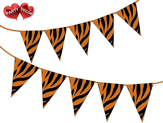 Safari Animal Tiger Themed Bunting Banner 15 flags for simply stylish ...