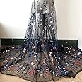 Amazon.com: 51" Width Exquisite Floral Flower Embroidery Mesh Lace ...