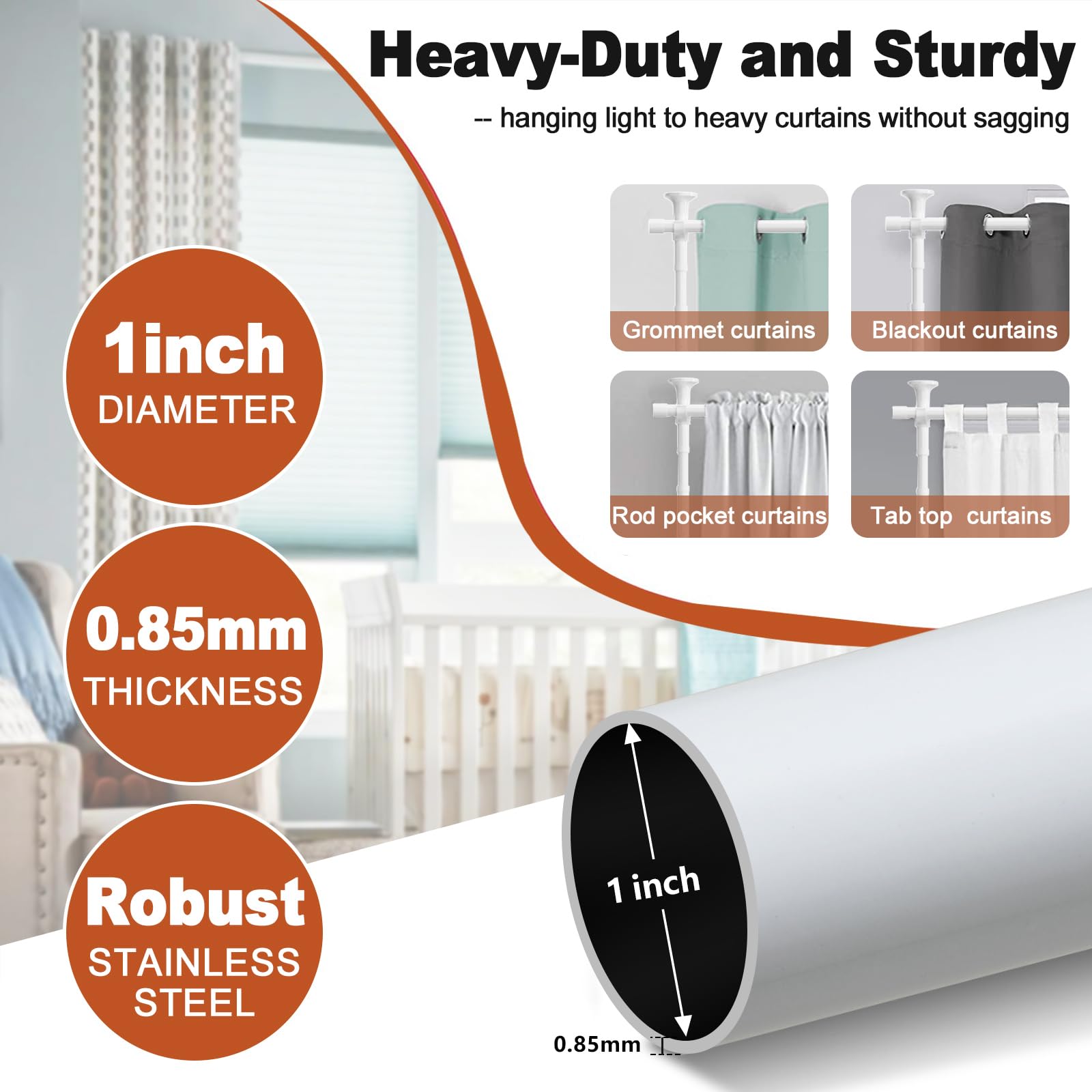 Mua Room Divider Curtain Rod,Vertical Tension Rod - Freestanding ...