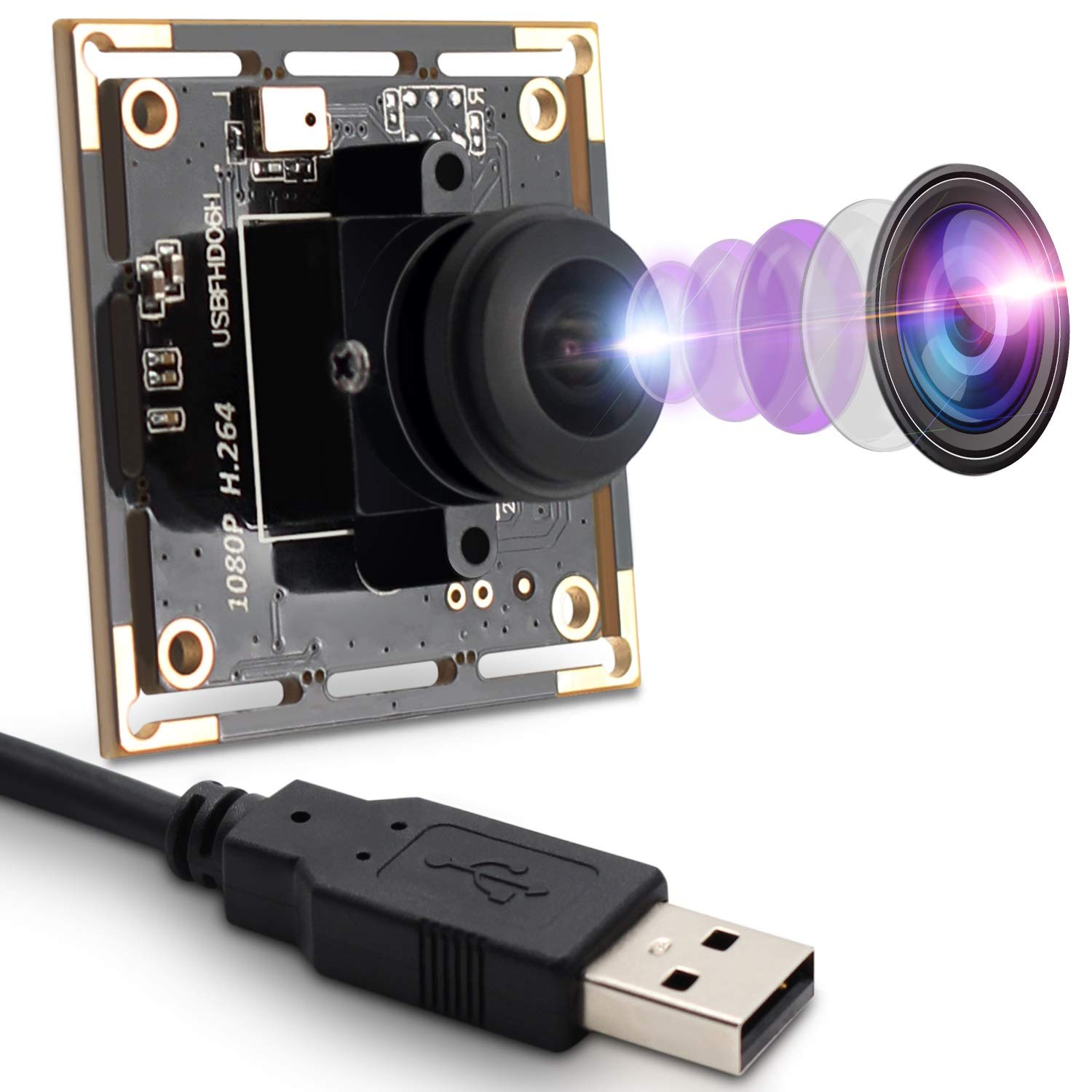 Mua 2MP Webcam 1080P USB Camera Module with 180 Degree Fisheye Lens ...